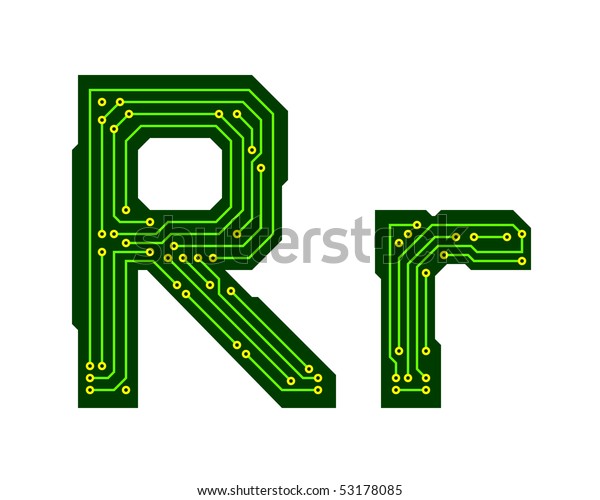 Hitech Circuit Board Alphabet Letter R Stock Vector (Royalty Free ...