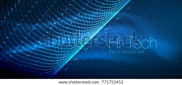 Hitech Futuristic Techno Background Neon Shapes Stock Vector (Royalty ...