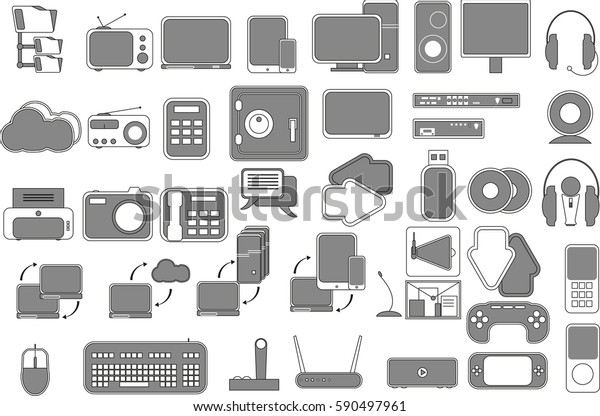 Hitech Signs Icons Vector Illustration Stock Vector (Royalty Free ...