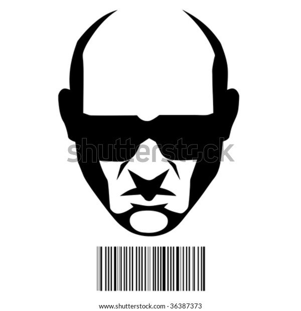 Hitman Face Barcode Identification Stock Vector (Royalty Free) 36387373