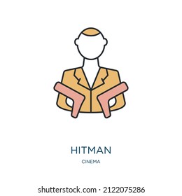 Hitman Icon Cinema Collection Thin Outline Stock Vector (Royalty Free ...