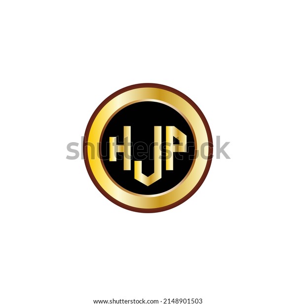 Hjp Three Letter Logo Design Gold Stock Vector (Royalty Free ...