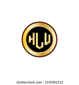 Hlu Three Letter Logo Design Gold Stock Vector (Royalty Free ...