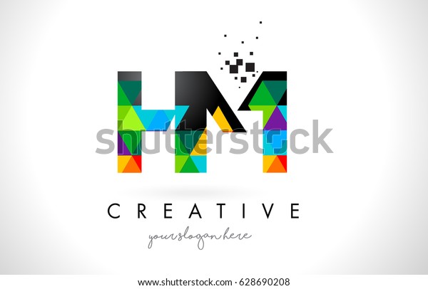 Hm H M Letter Logo Colorful Stock Vector (Royalty Free) 628690208 ...