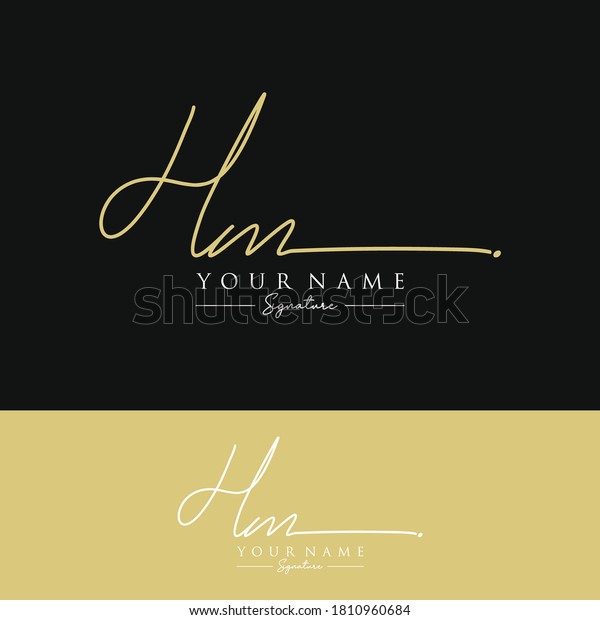 Hm Initial Letter Handwriting Signature Logo Stock Vector (Royalty Free ...