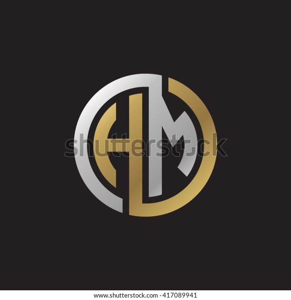 Hm Initial Letters Looping Linked Circle Stock Vector (Royalty Free ...
