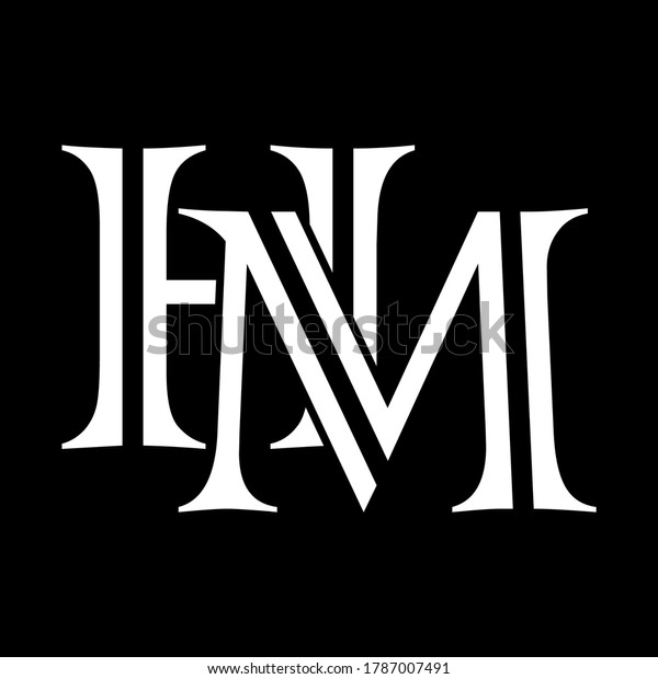 Hm Letter Logo Black Background Nice Stock Vector (Royalty Free) 1787007491