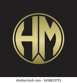 Hm Logo Monogram Circle Piece Ribbon Stock Vector (Royalty Free ...