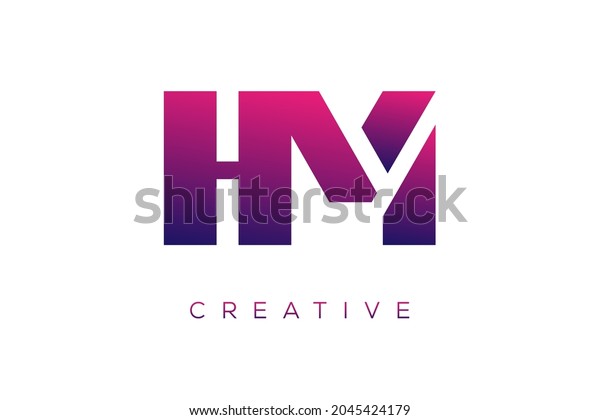 Hm Mh Combination Letter Creative Color Stock Vector (Royalty Free ...