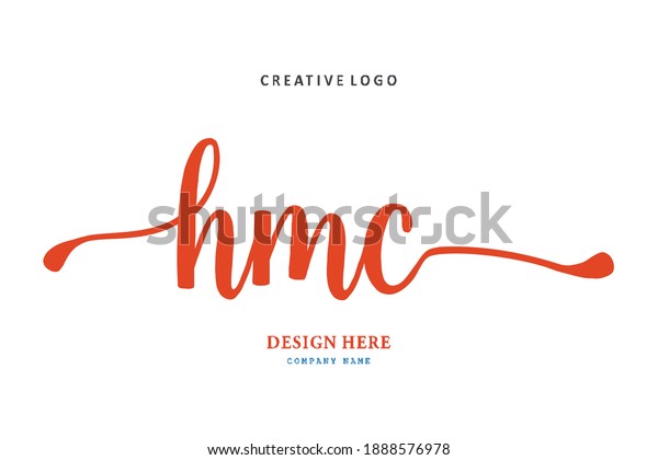 Hmc Lettering Logo Simple Easy Understand Stock Vector (Royalty Free ...