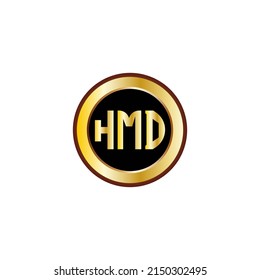 Hmd Three Letter Logo Design Gold Stock Vector (Royalty Free ...