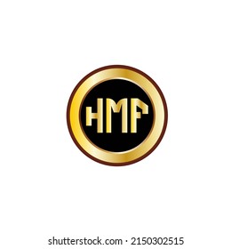 Hmf Three Letter Logo Design Gold Stock Vector (Royalty Free ...