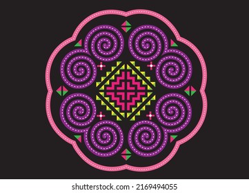 Hmong Ethnic Patternethnic Patternfigure Tribal Embroideryfolk Stock ...