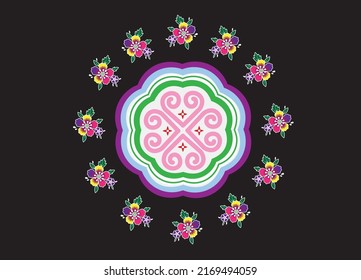 Hmong Ethnic Patternethnic Patternfigure Tribal Embroideryfolk Stock ...