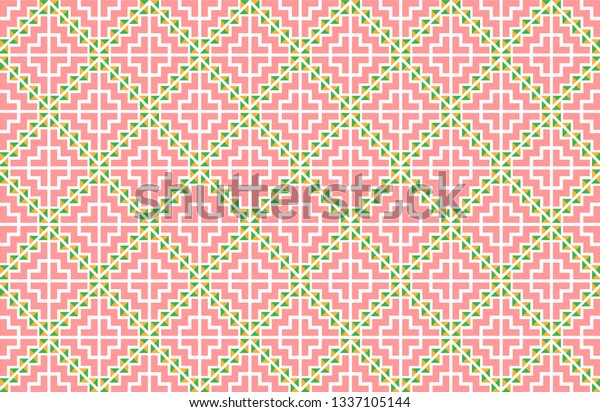Hmong Handmade Traditional Clothes Pattern Sewing Stock Vector (Royalty ...