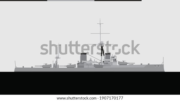 Hms Dreadnought 1906 Royal Navy Battleship Stock Vector (Royalty Free ...
