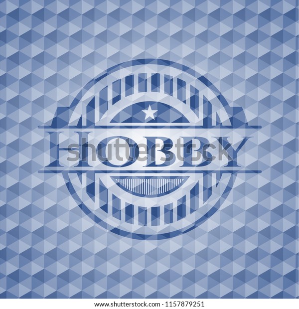 Hobby Blue Badge Geometric Background Stock Vector (Royalty Free ...
