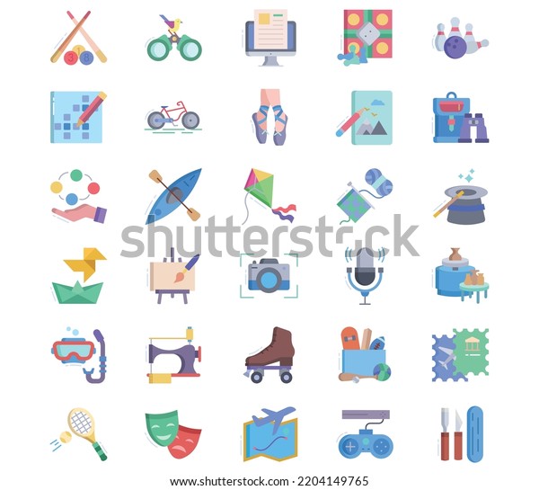 Hobby Free Time Icon Set Stock Vector (Royalty Free) 2204149765 ...