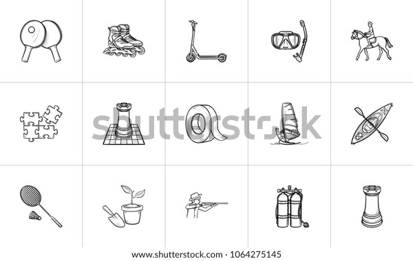 Hobby Hand Drawn Outline Doodle Icon Stock Vector (Royalty Free ...