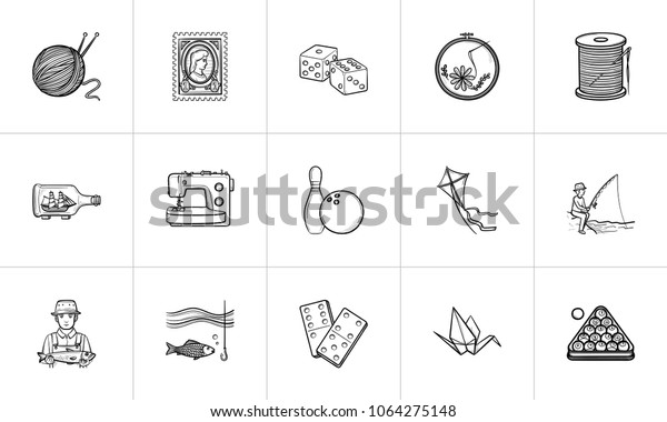 「Hobby Hand Drawn Outline Doodle Icon」のベクター画像素材（ロイヤリティフリー） 1064275148