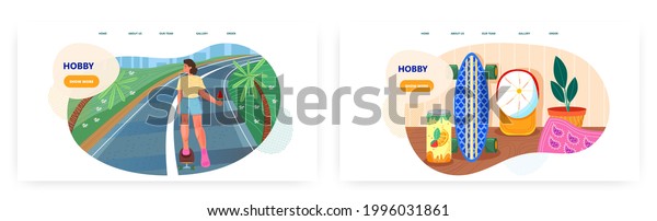 Hobby Landing Page Design Website Banner Stock Vector (Royalty Free ...