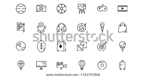 Hobby Outline Icon Pack All Elements Stock Vector (Royalty Free ...