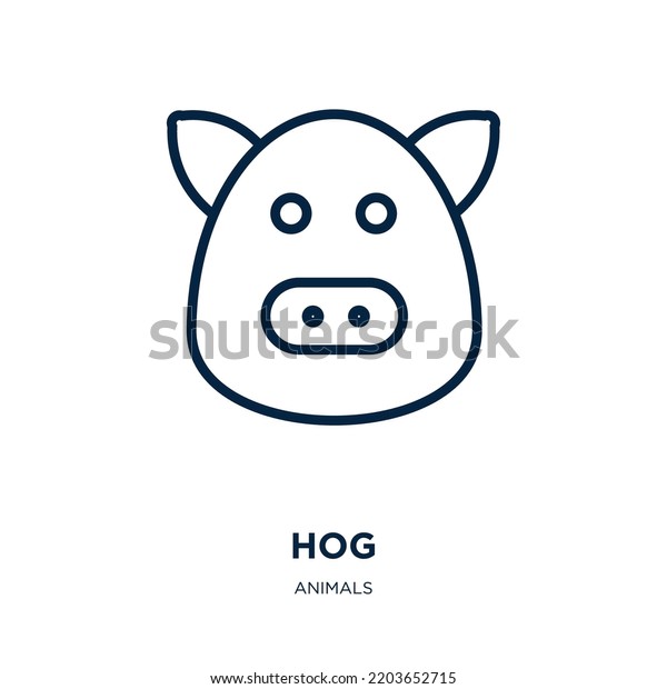 Hog Icon Animals Collection Thin Linear Stock Vector (Royalty Free ...