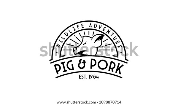 Hog Logo Design Concept Vector Pig Stock Vector (Royalty Free) 2098870714