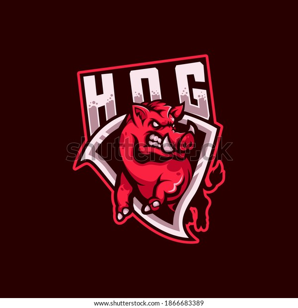 Hog Mascot Logo Esport Stock Vector (Royalty Free) 1866683389 ...