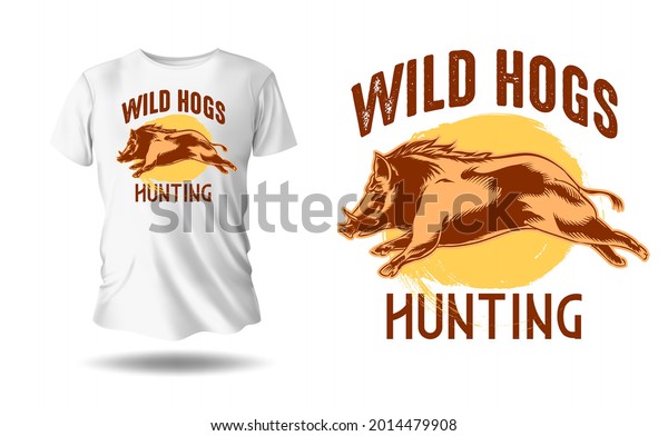 Hogs Hunting Logo Shirt Design Clothing Stock Vector (Royalty Free ...