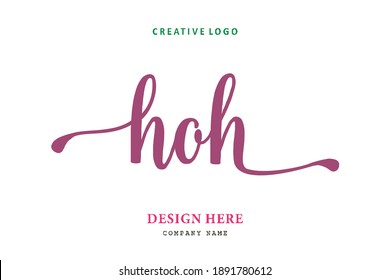 Hoh Lettering Logo Simple Easy Understand Stock Vector (Royalty Free ...