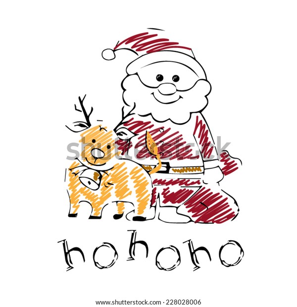 Hohoho Hand Drawn Style Sketch Marker Stock Vector (Royalty Free) 228028006