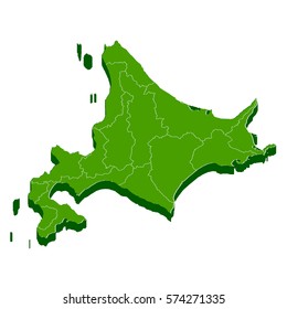 Hokkaido Map Frame Icon Stock Vector (Royalty Free) 574271335