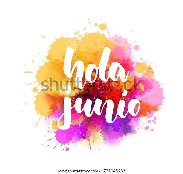 Hola Junio Hello June Spanish Handwritten Stock Vector (Royalty Free ...