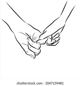 Holding Hand Line Vector Illustration Stock Vector (Royalty Free ...