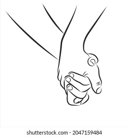 Holding Hand Line Vector Illustration Stock Vector (Royalty Free ...