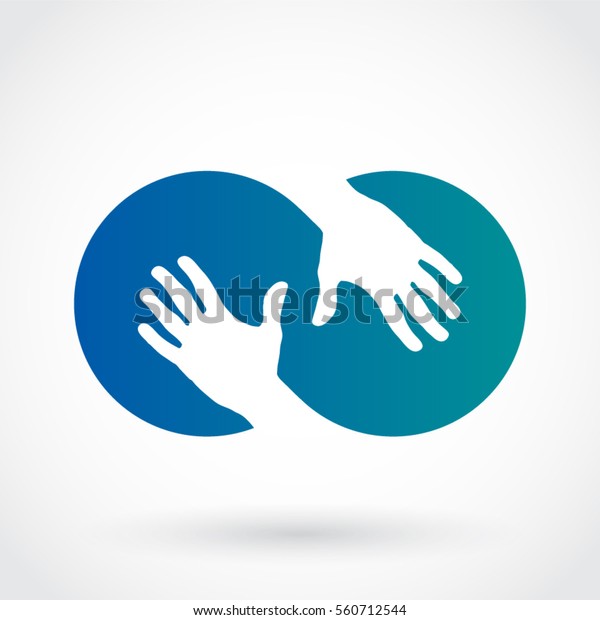 Holding Hands Color Logo Stock Vector (Royalty Free) 560712544