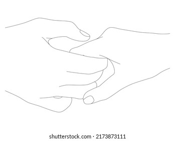 Holding Hands Palms One Line Hands Stock Vector (Royalty Free ...