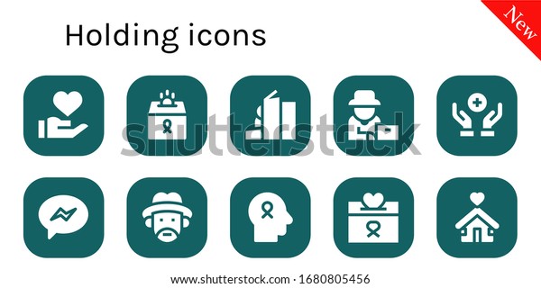 Holding Icon Set 10 Filled Holding Stock Vector (Royalty Free ...