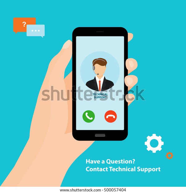 Holding Smartphone On Hand Calling Technical Stock Vector (Royalty Free ...