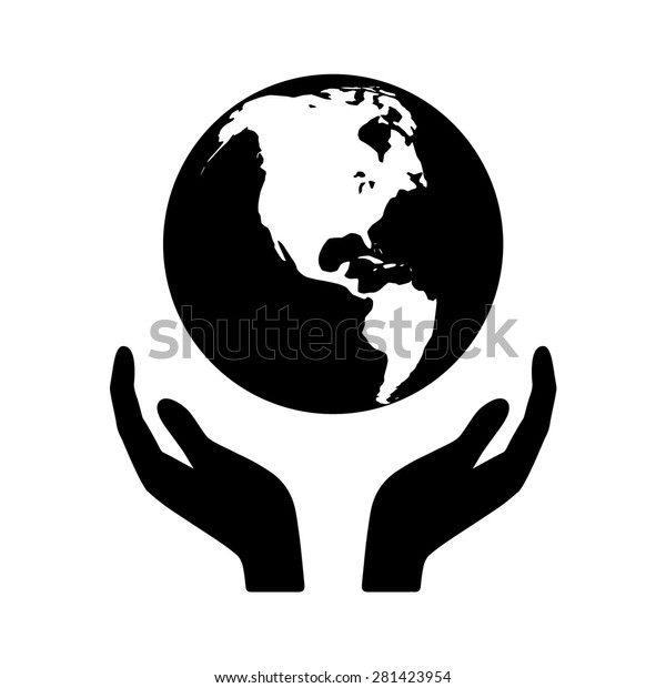 Holding World Your Hands Flat Vector Stock Vector (Royalty Free) 281423954