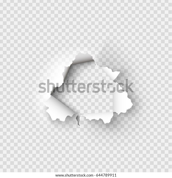Holes Torn Paper On Transparent Background Stock Vector (Royalty Free ...