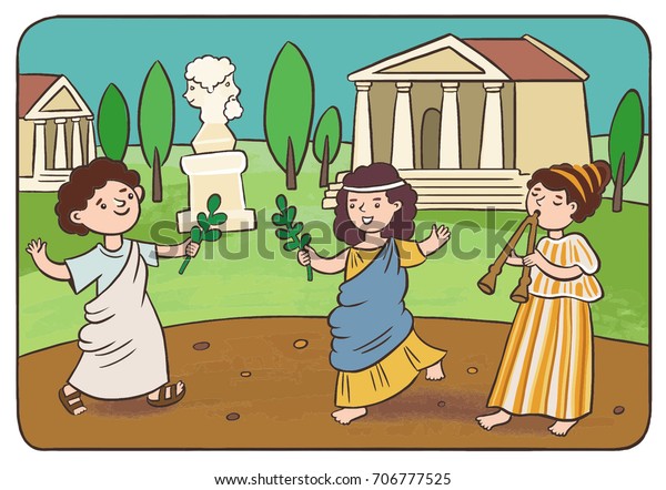 Holiday Ancient Rome Childrens Illustration Stock Vector (Royalty Free ...