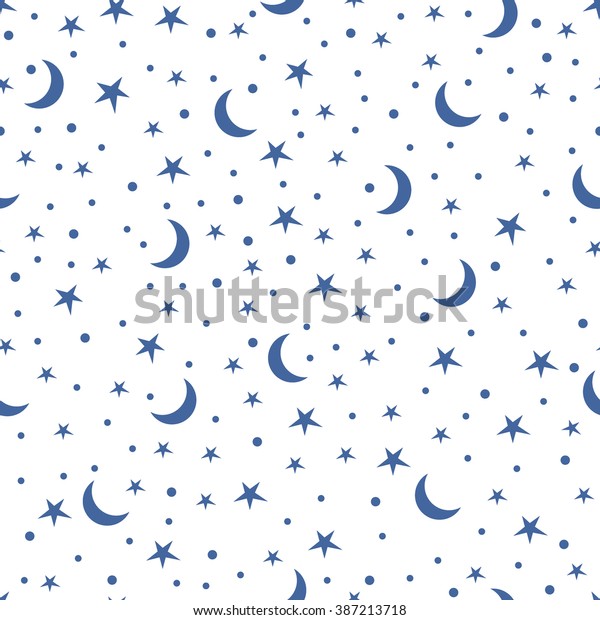 Holiday Background Seamless Pattern Stars Moon Stock Vector (Royalty ...