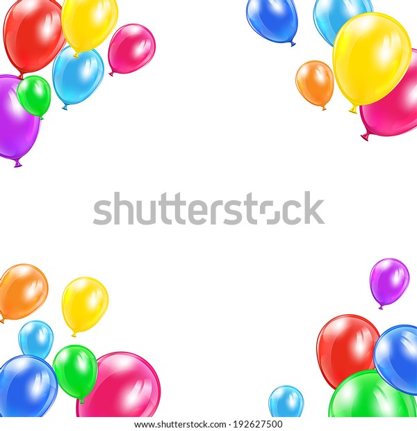 Holiday Balloons Corners On White Background Stock Vector (Royalty Free ...