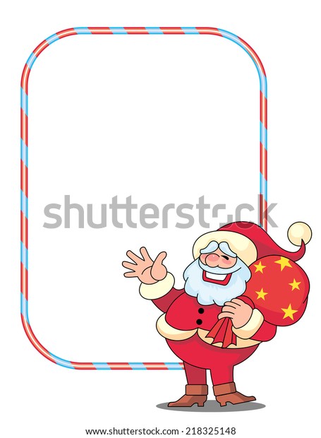 Holiday Frame Santa Claus Stock Vector (Royalty Free) 218325148 ...