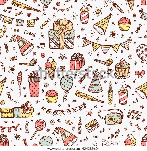Holiday Seamless Pattern Celebratory Seamless Background Stock Vector ...