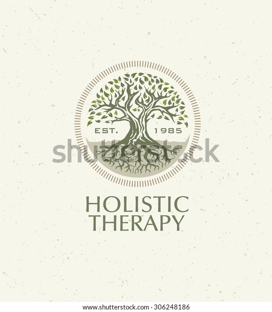 Holistic Therapy Tree Roots On Organic Stock Vector (Royalty Free ...