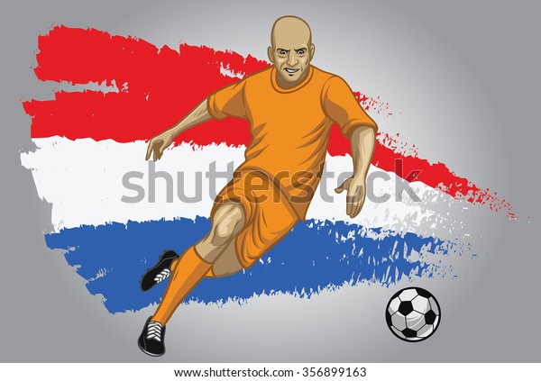 Holland Soccer Player Flag Background Stock Vector (Royalty Free ...