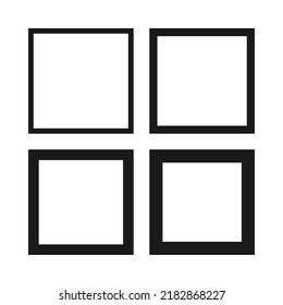Hollow Square Stroke Shape Icon Set Stock Vector (Royalty Free ...